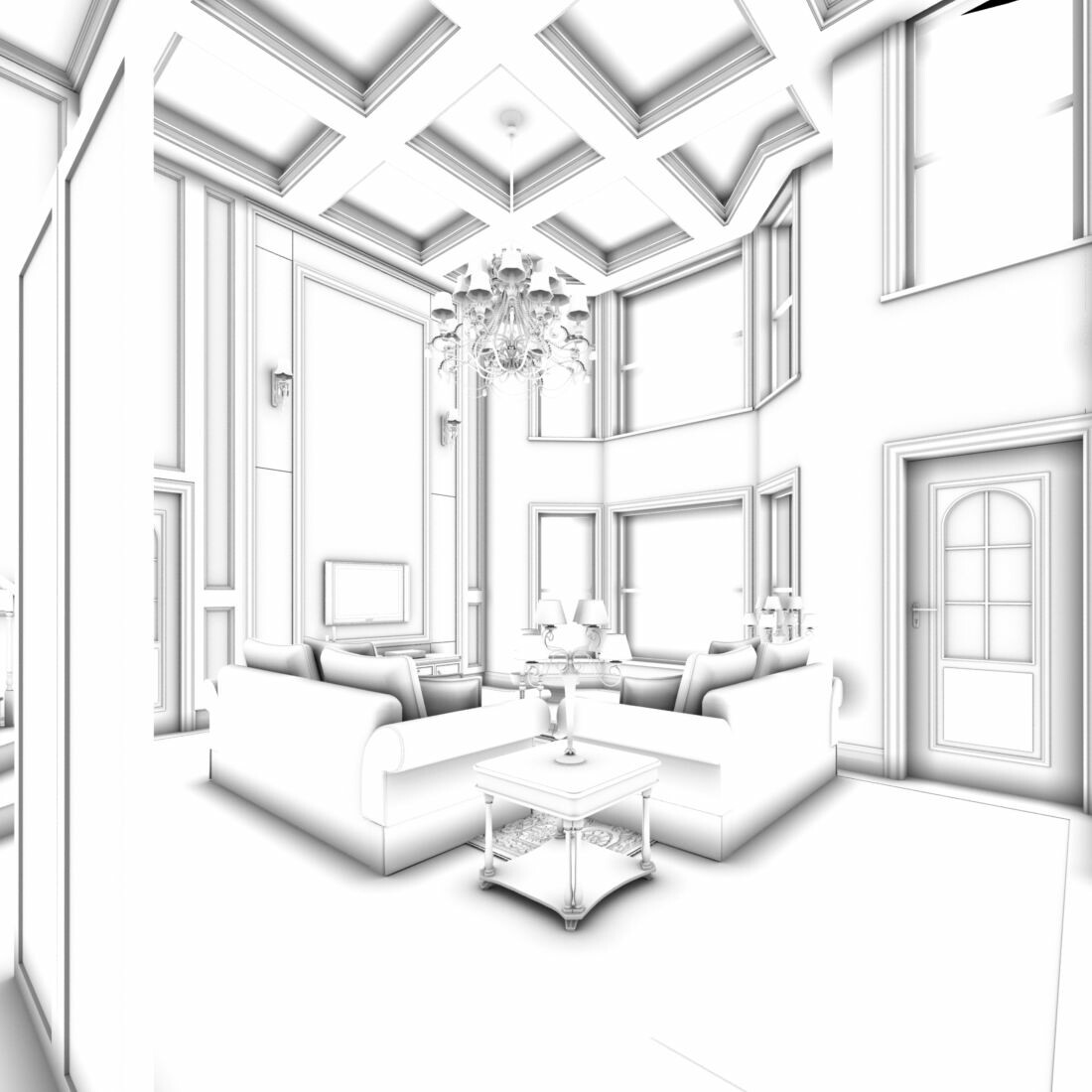 ArtStation - Hallway aisle balcony elevator stairs -0118 | Resources