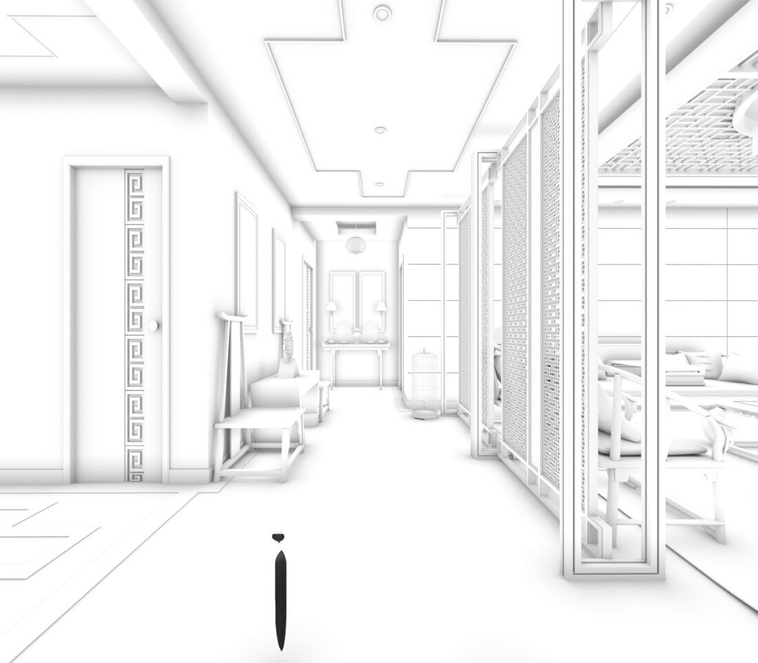 ArtStation - Hallway aisle balcony elevator stairs -0125 | Resources