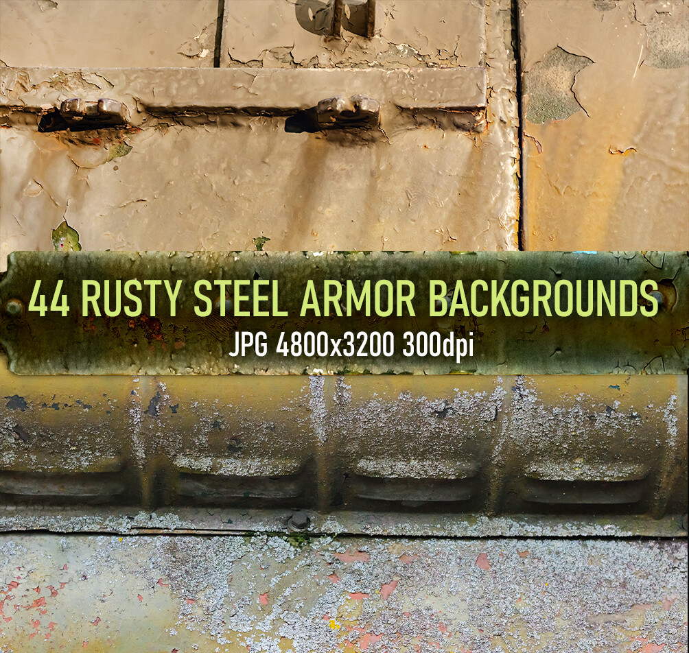 ArtStation - 44 worn, rusty metal vehicle armor elements and surface ...
