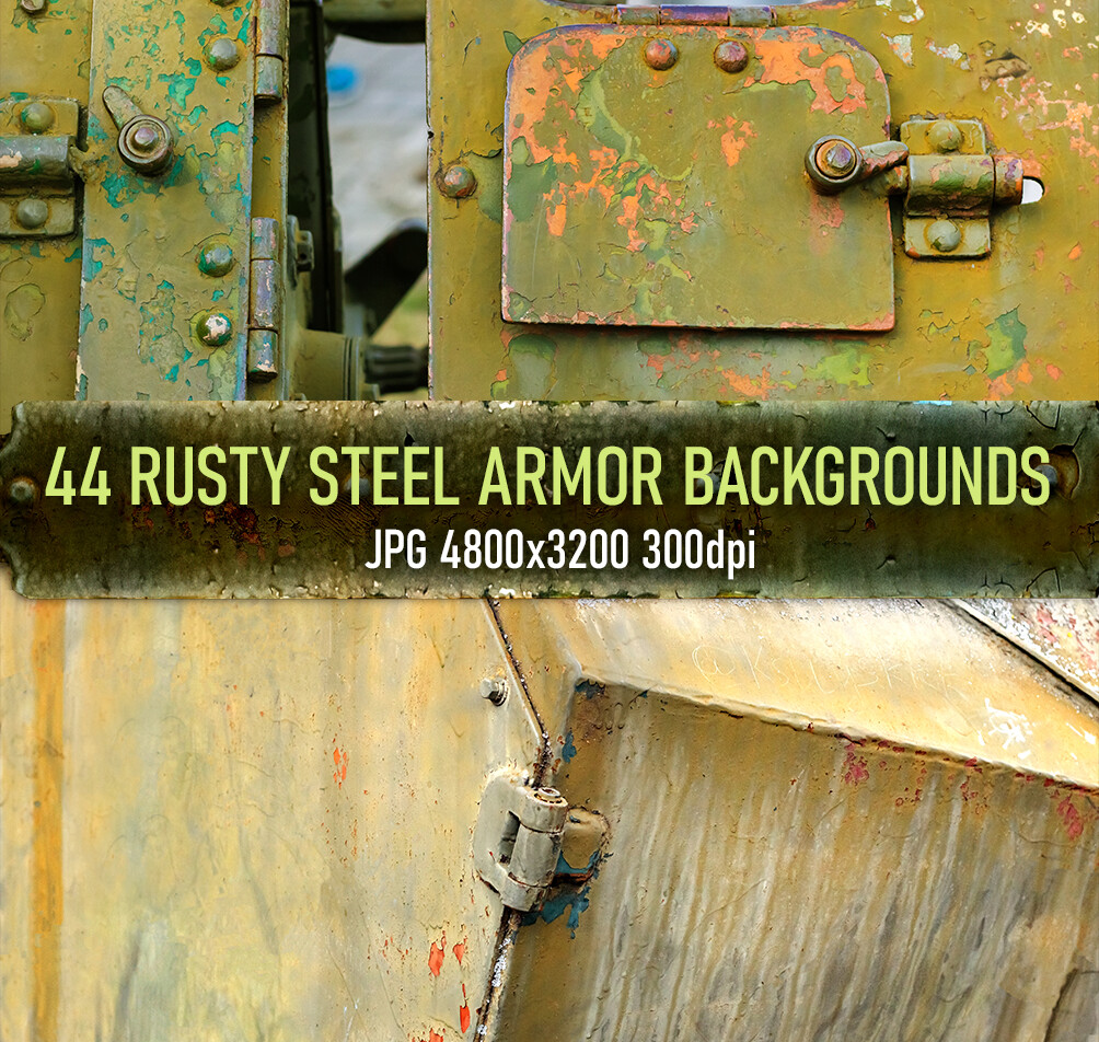 ArtStation - 44 worn, rusty metal vehicle armor elements and surface ...