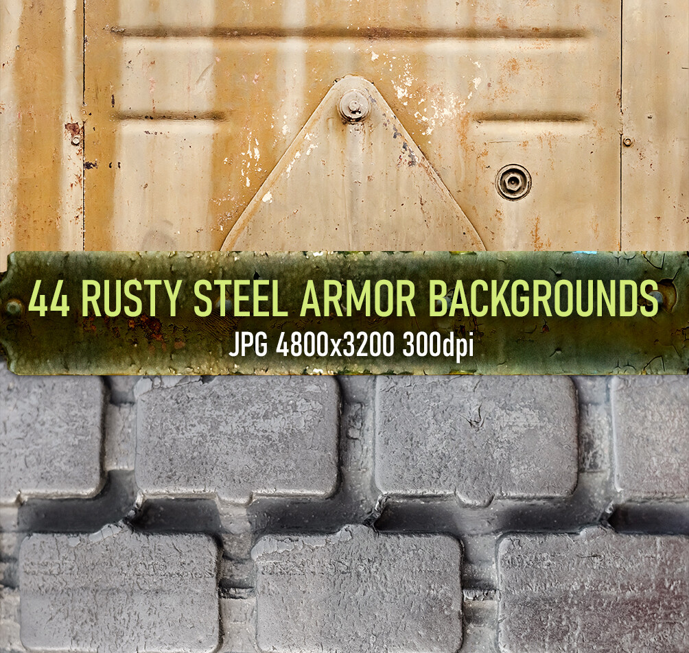 ArtStation - 44 worn, rusty metal vehicle armor elements and surface ...