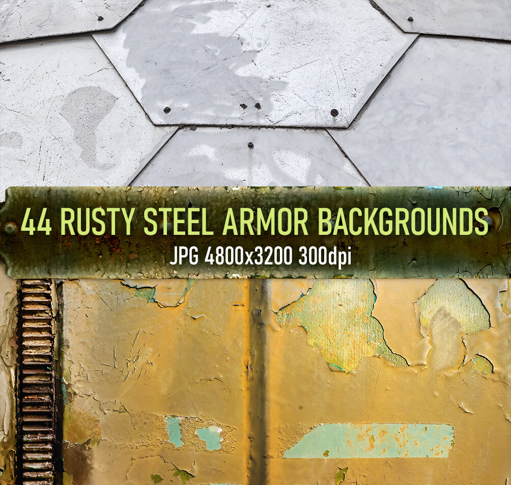 ArtStation - 44 worn, rusty metal vehicle armor elements and surface ...