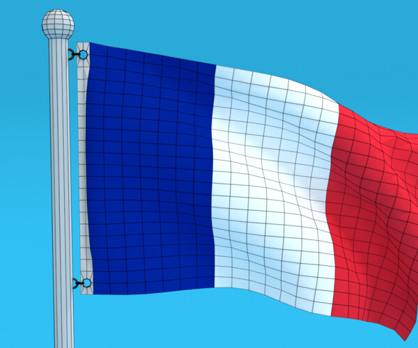 ArtStation - Low Poly Seamless Animated France Flag | Game Assets
