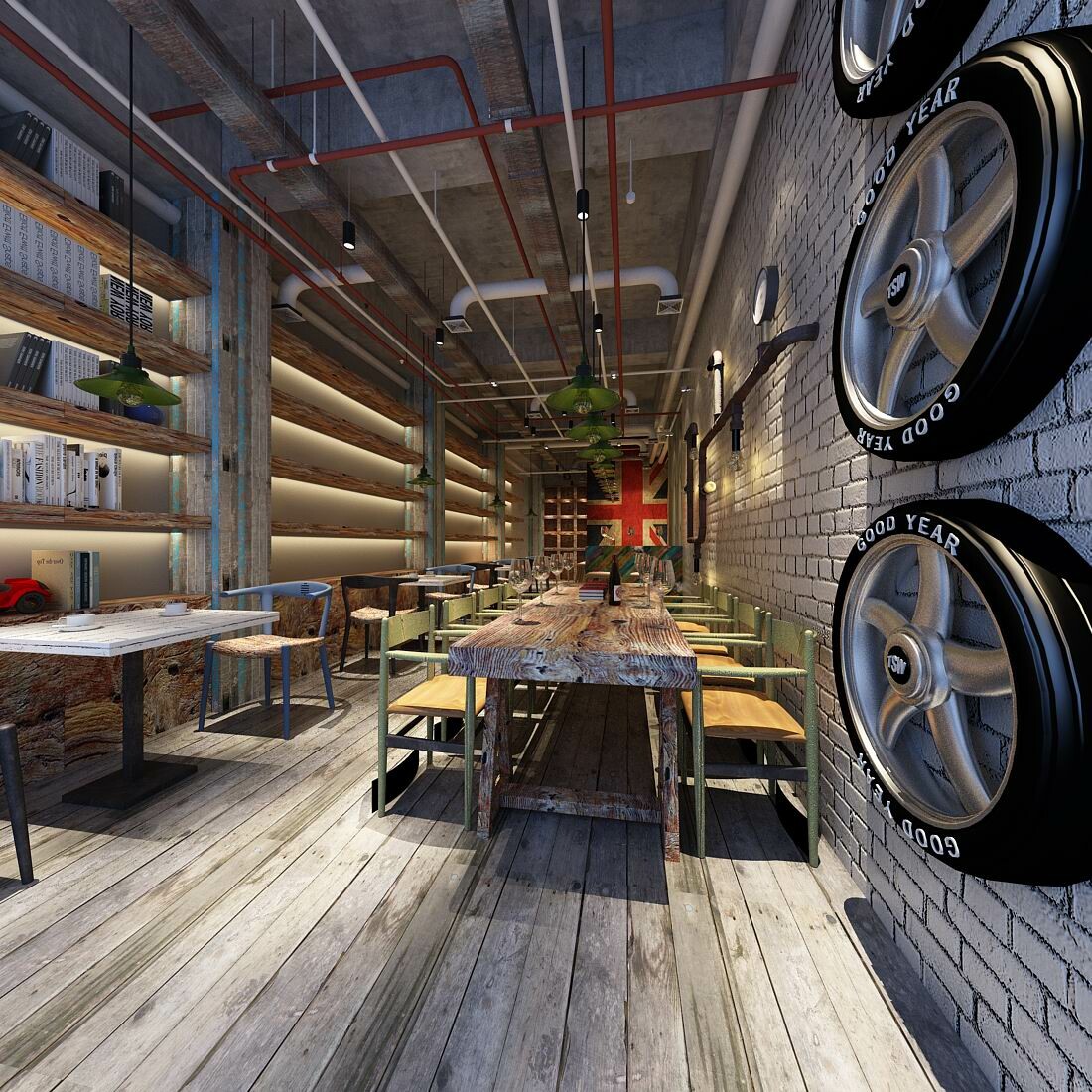 ArtStation - Industrial wind restaurant design 01 | Resources