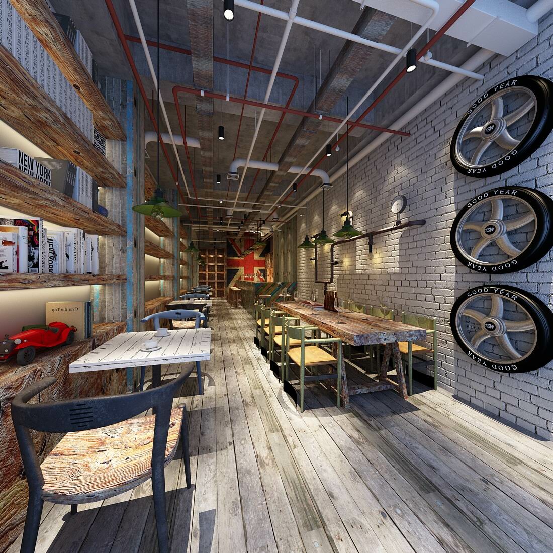 ArtStation - Industrial wind restaurant design 01 | Resources