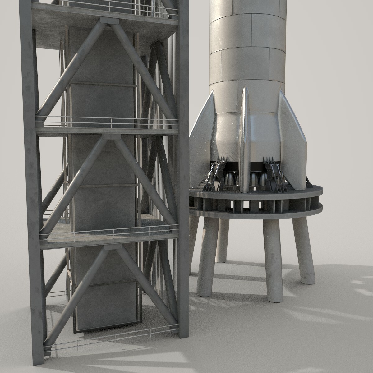 ArtStation - Starship Super Heavy and Tower | Game Assets