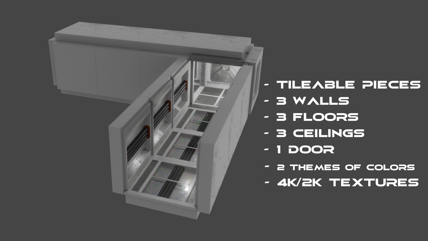 ArtStation - Sci-Fi Modular Corridor - Game-Ready Assets | Game Assets