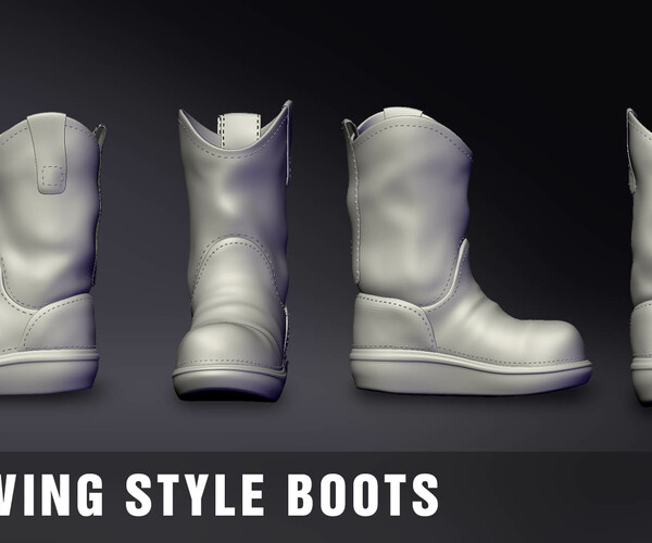 ArtStation - Red wing style boots (.ZTL+.OBJ) | Resources