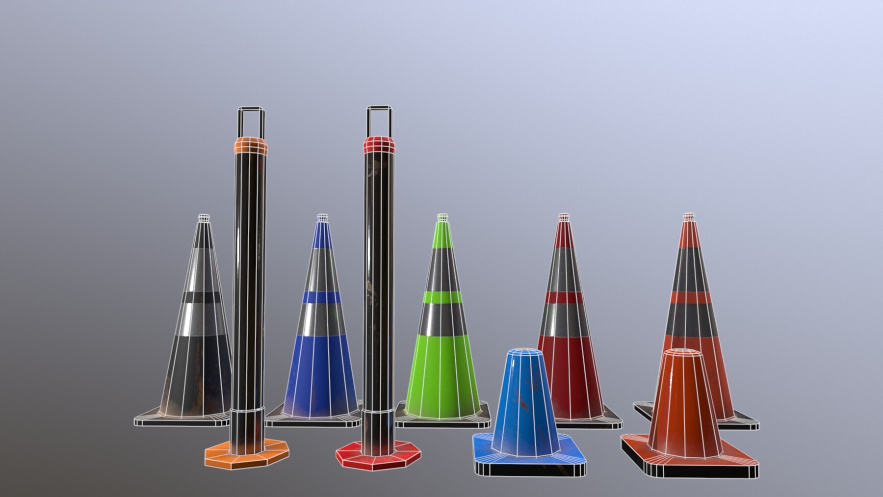 ArtStation - PBR Low poly Traffic cone Pack | Game Assets