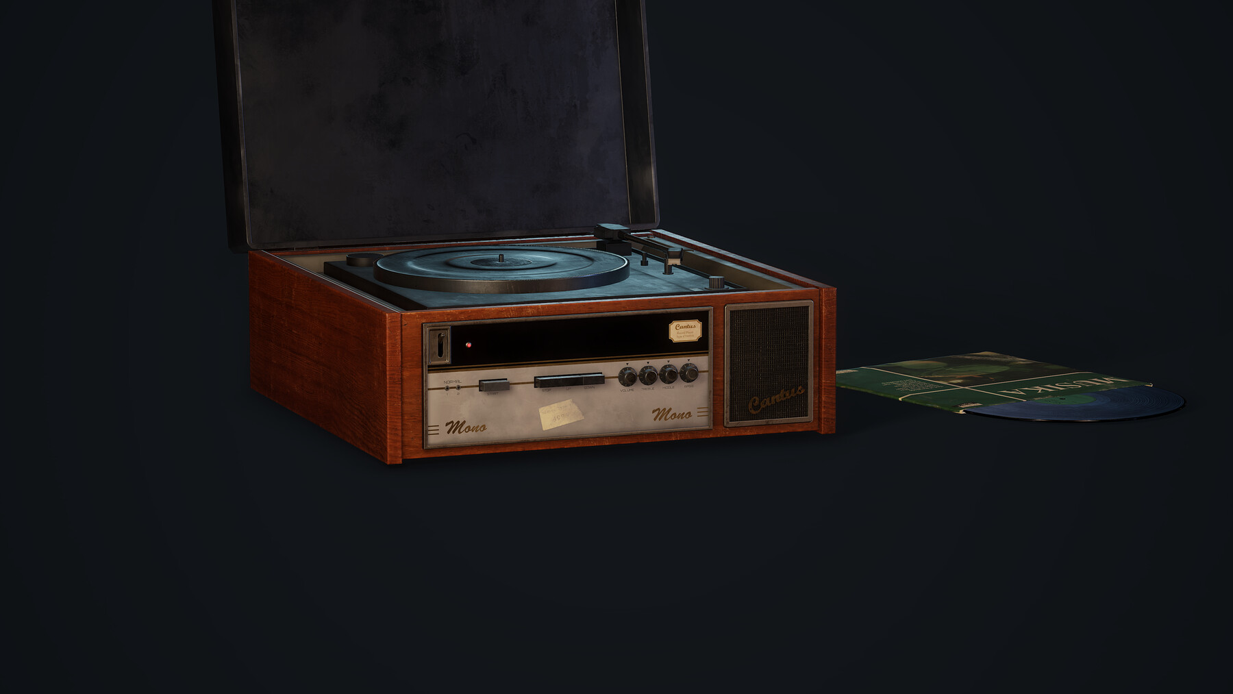 ArtStation - Old Turntable / Record Player - PBR Model | Game Assets