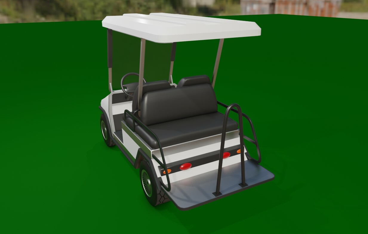 ArtStation - Golf Cart - Club Car - Carrinho de Golfe Low-poly 3D model ...