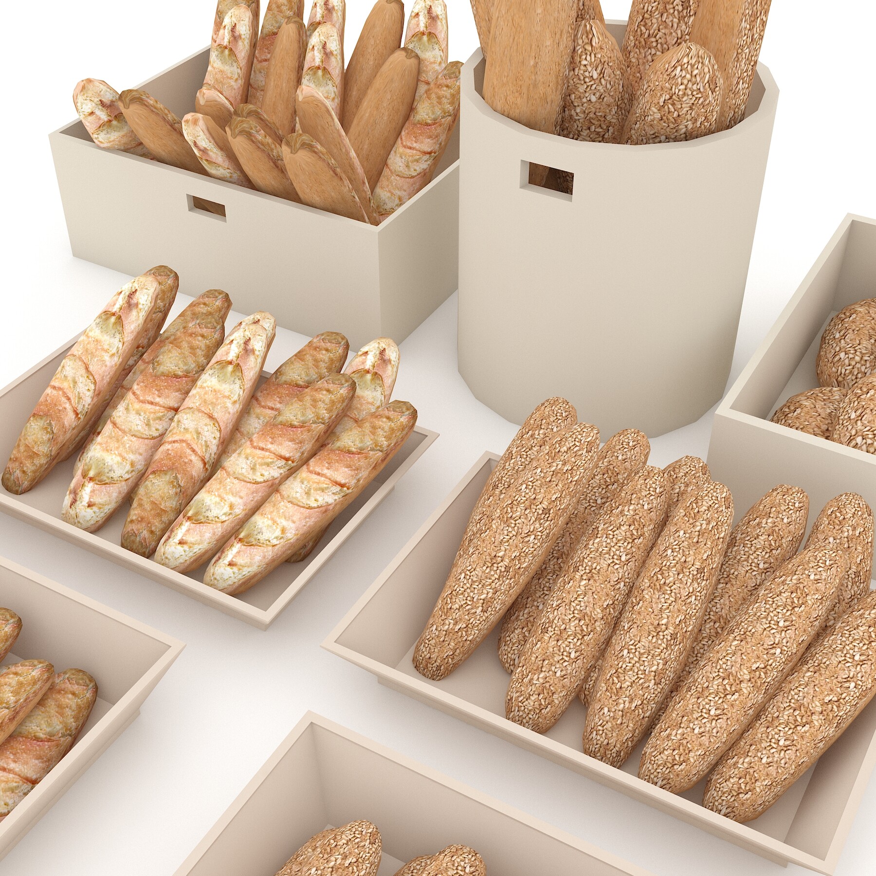 ArtStation - 3d bread types 02 model | Game Assets