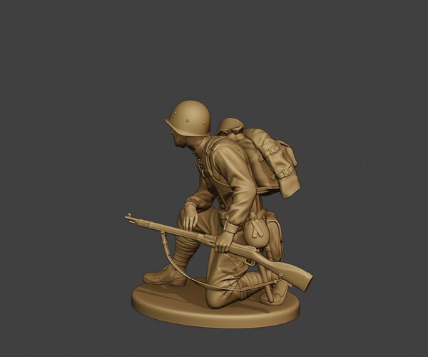 ArtStation - Russian soldier ww2 Crouch R1 | Resources