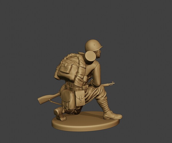 ArtStation - Russian soldier ww2 Crouch R1 | Resources