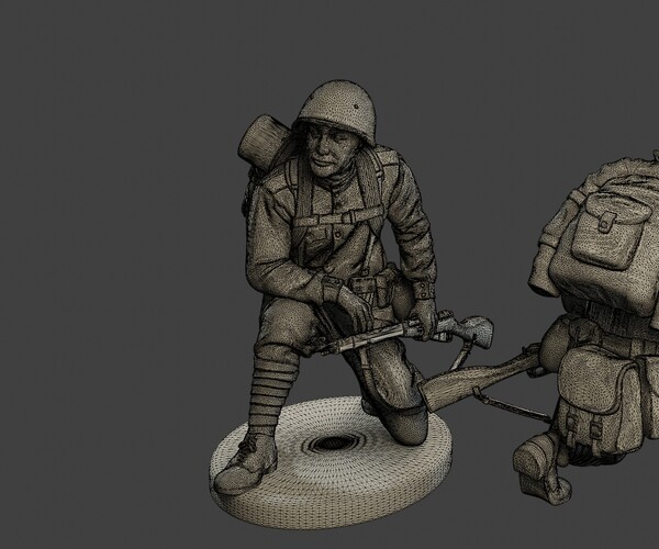 ArtStation - Russian soldier ww2 Crouch R1 | Resources