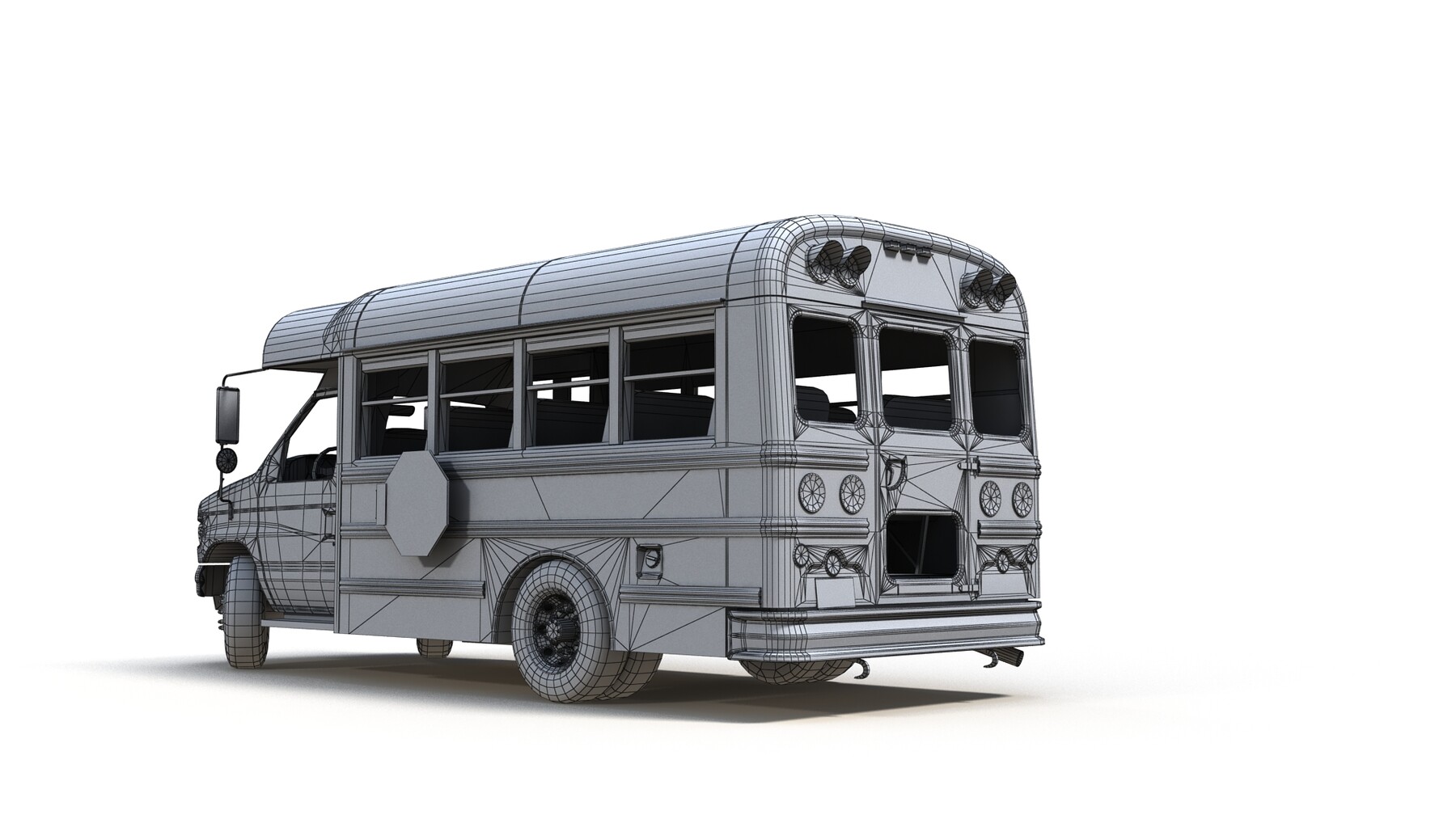 ArtStation - American school mid bus | Game Assets