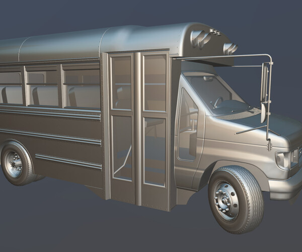 ArtStation - American school mid bus | Game Assets