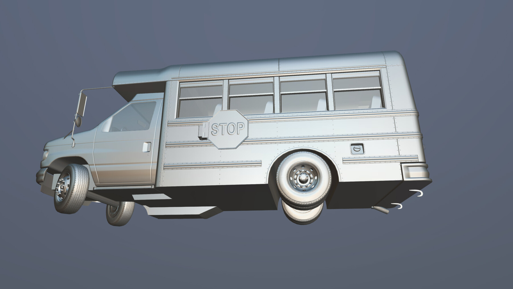 ArtStation - American school mid bus | Game Assets