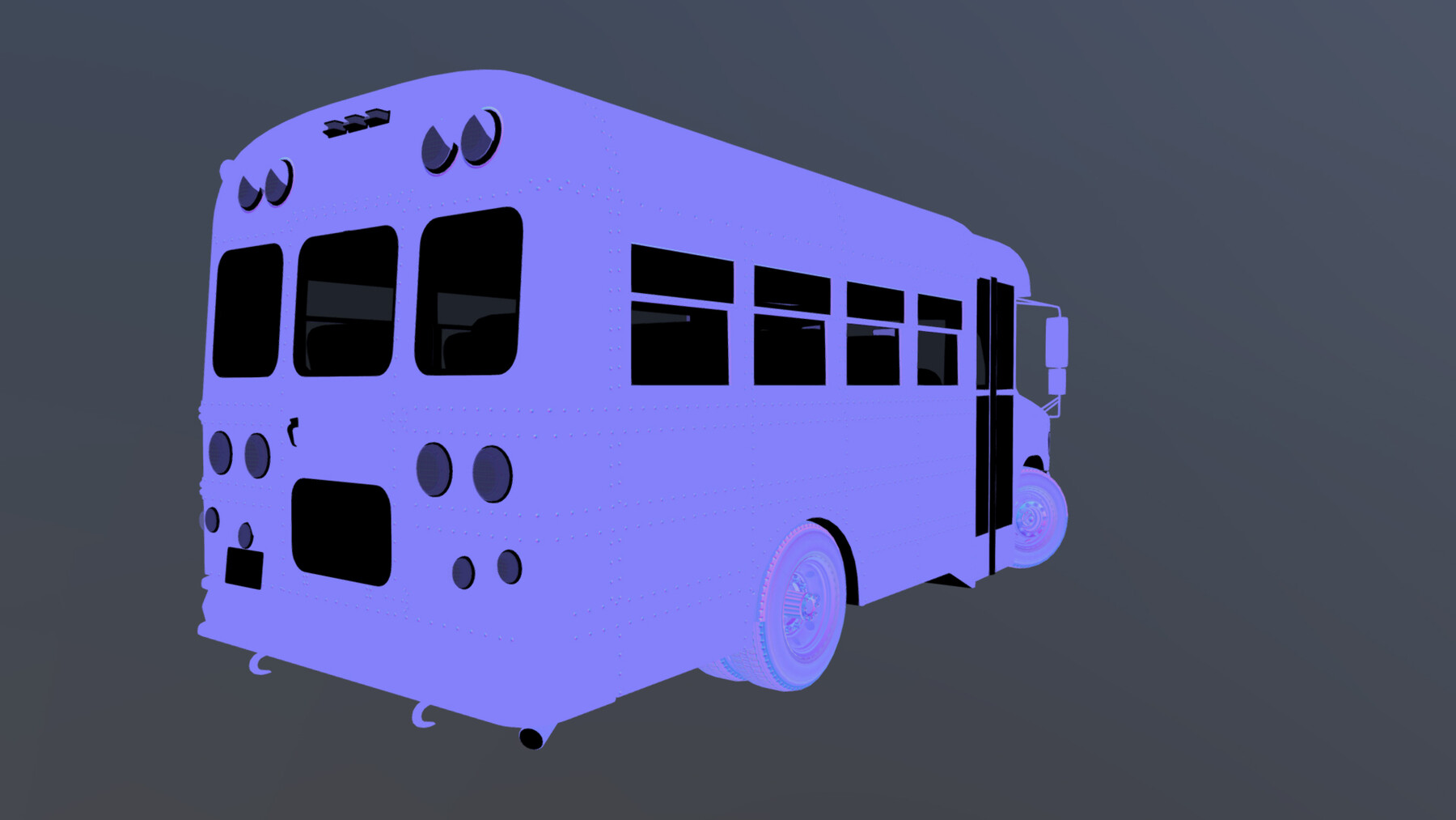 ArtStation - American school mid bus | Game Assets