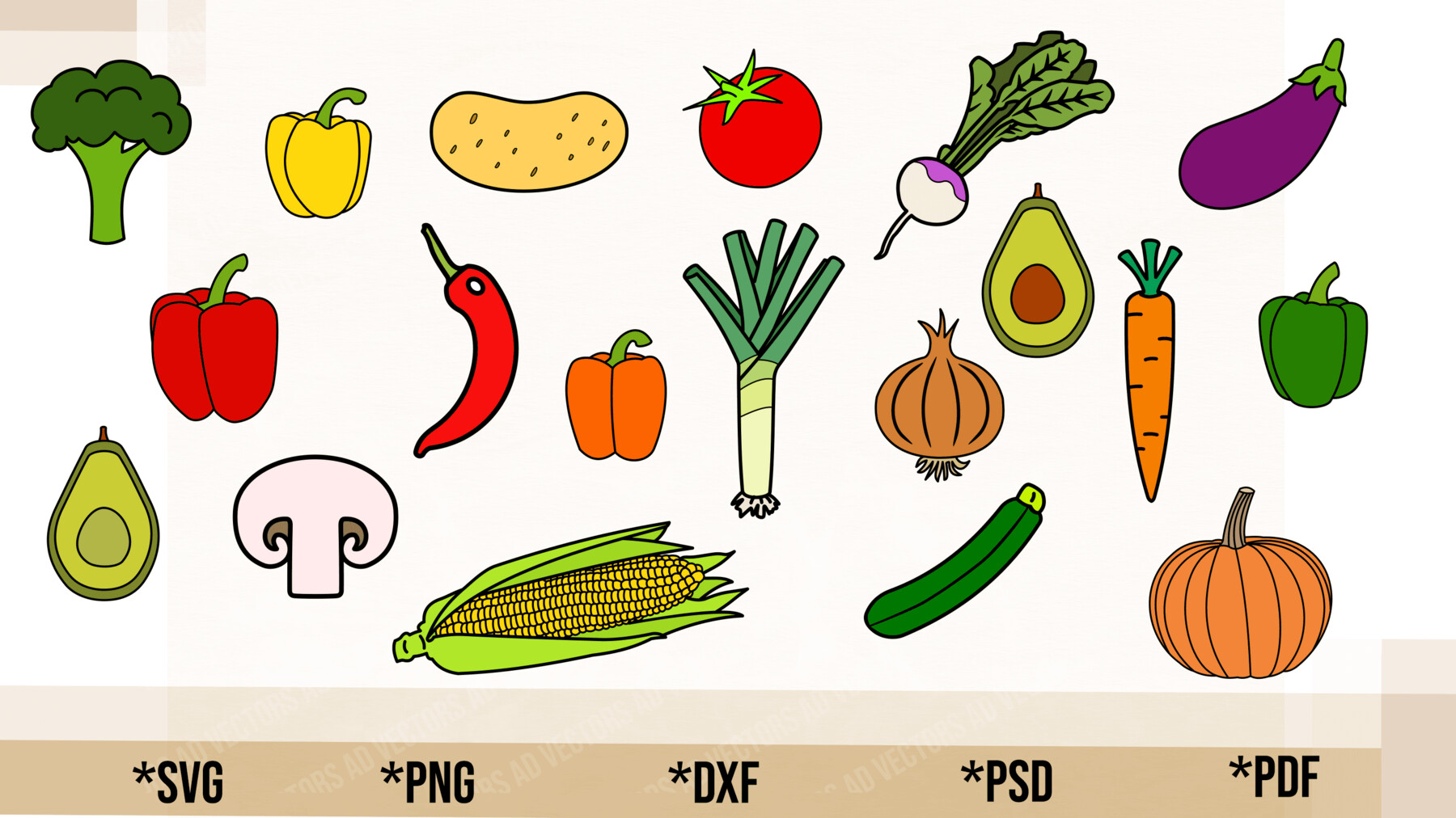 ArtStation - Vegetable Bundle SVG, Vegetable Bundle Cricut Cut File ...