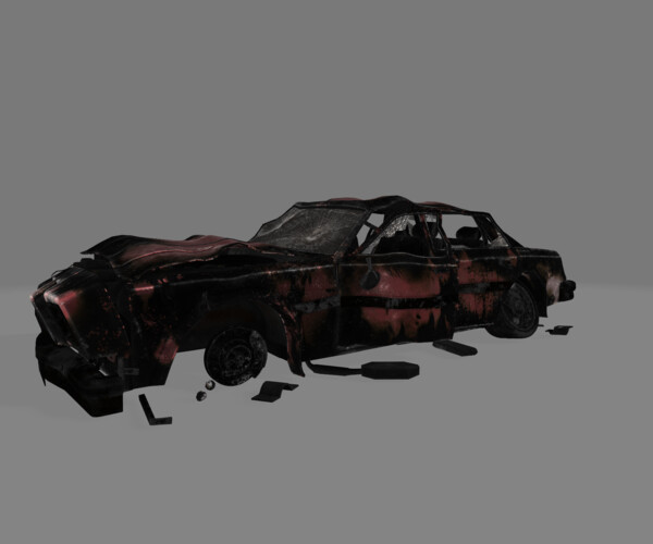ArtStation - wrecked car | Game Assets