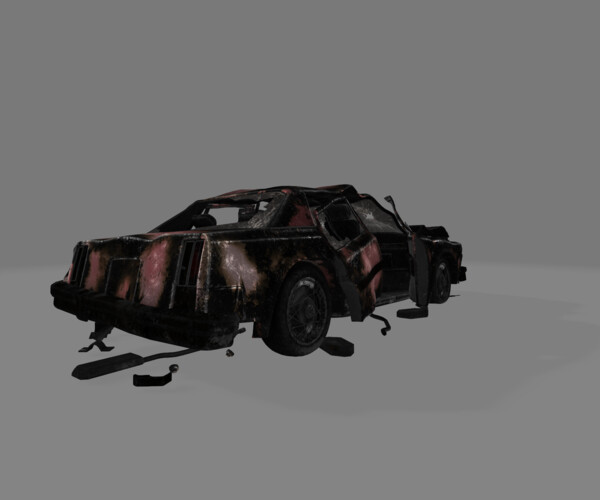 ArtStation - wrecked car | Game Assets