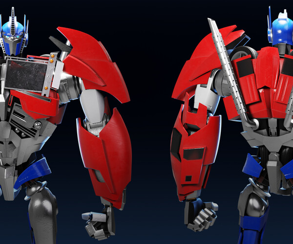 ArtStation - Optimus Prime Transformers Prime 3D Character Rig | Game ...