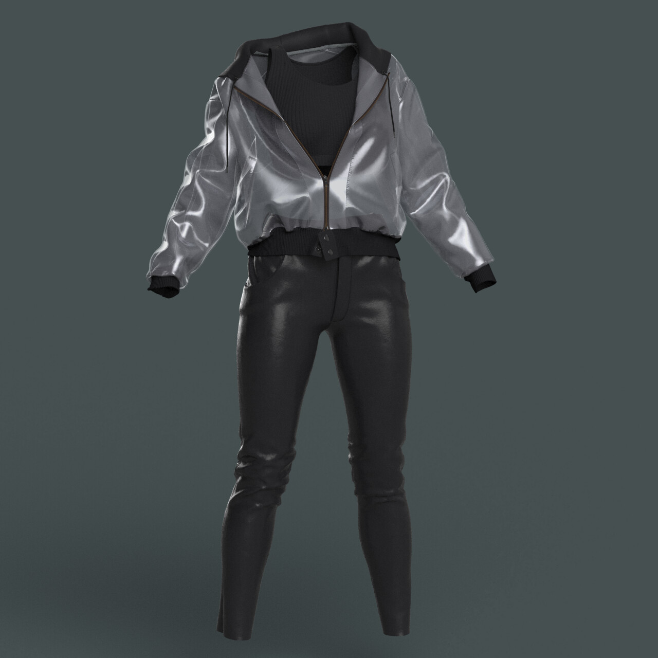 ArtStation - Sheer jacket and leather pants | clo3d | marvelous designer | Resources