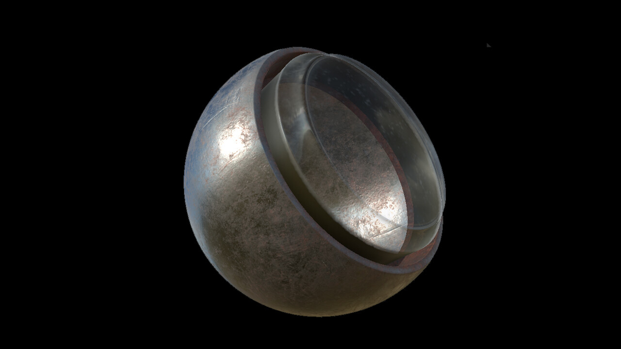 ArtStation - glass + metal rust shader (smart material) | Game Assets