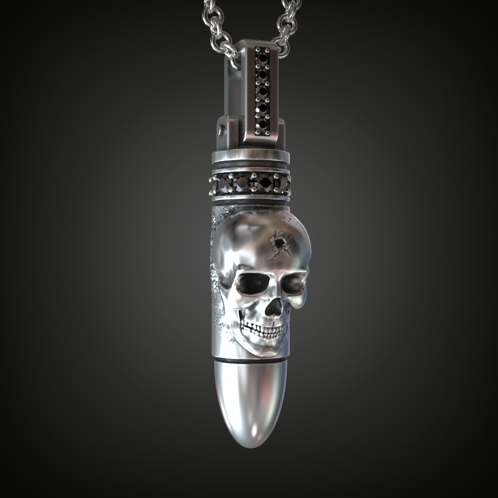 ArtStation - Bullet Skull pendant 3d print model | Resources
