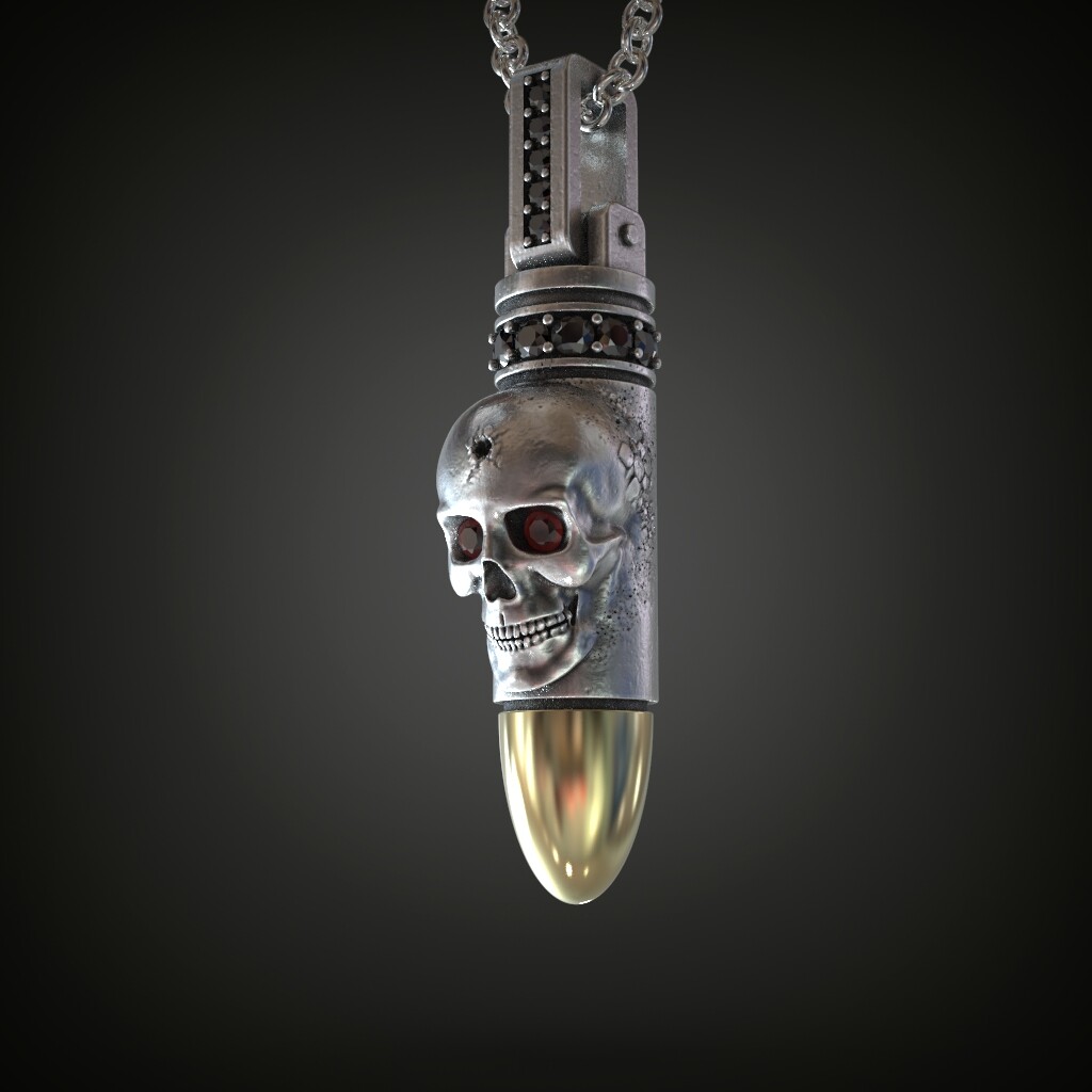 ArtStation - Bullet Skull pendant 3d print model | Resources