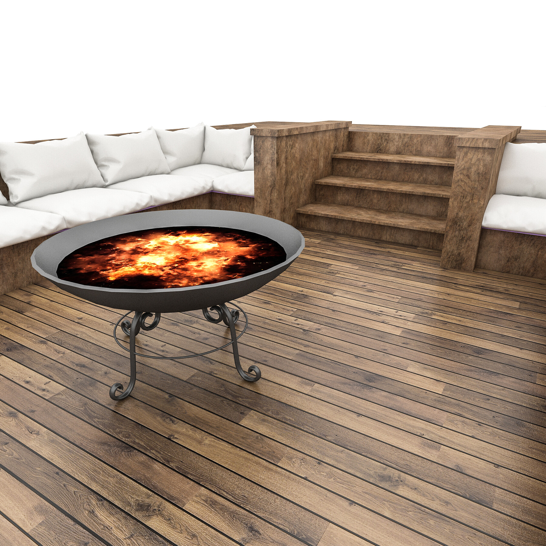 ArtStation - 3D arden decorative fire pit model | Game Assets