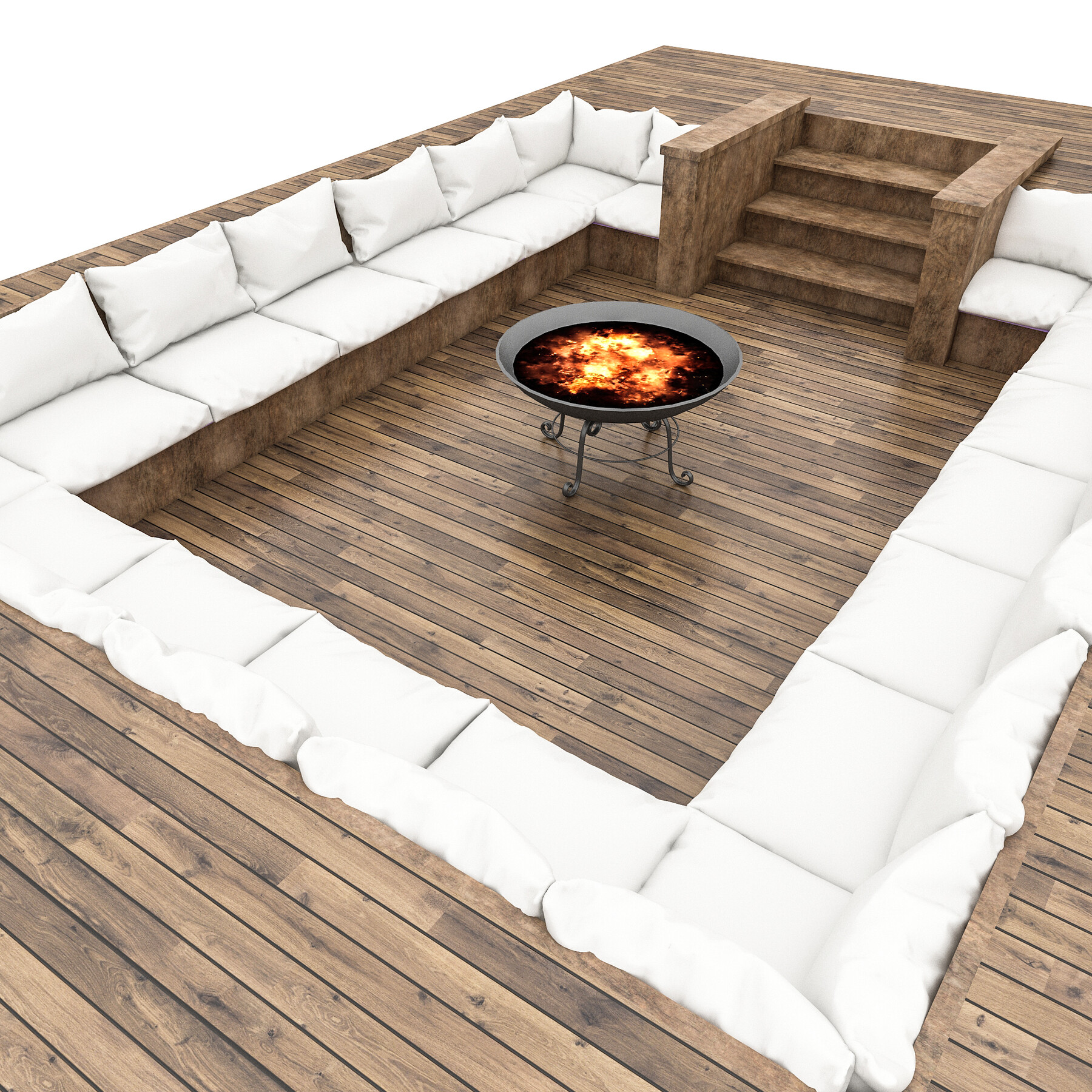 ArtStation - 3D arden decorative fire pit model | Game Assets