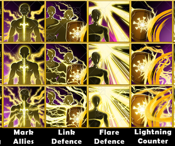 ArtStation - Fantasy Game Basic Knight Skill Icons - Defence Skills ...