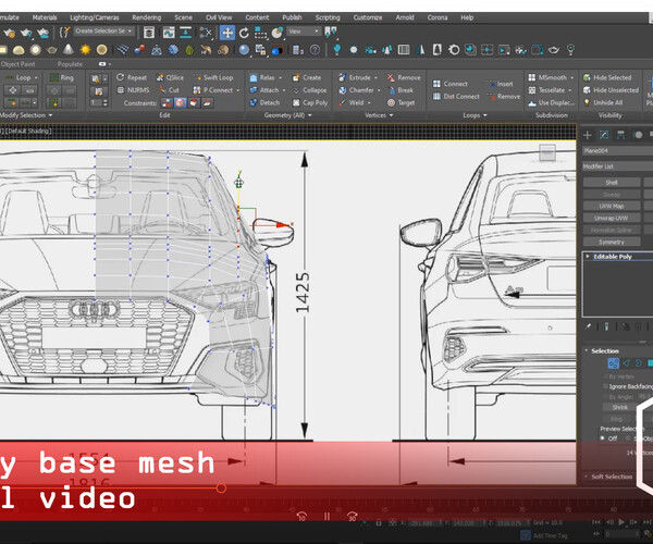 ArtStation - Tutorial video of making a car body base mesh 3d model ...