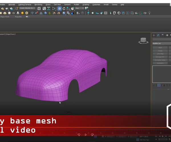 ArtStation - Tutorial video of making a car body base mesh 3d model ...