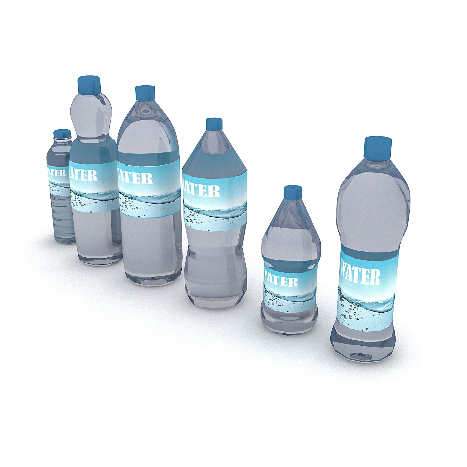 ArtStation - 3D assortment of water bottles | Game Assets