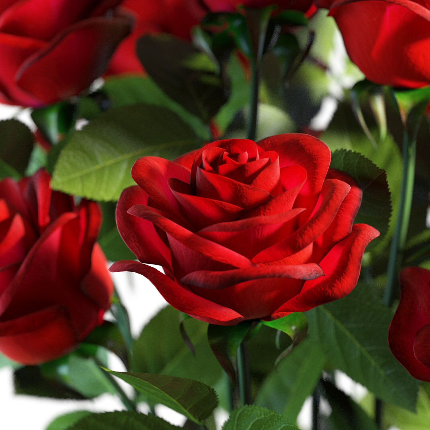 ArtStation - 3D Model / Flower Set 03 / Red Roses Bouquet | Resources