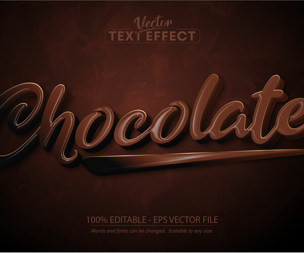 ArtStation - Chocolate text, cartoon style editable text effect | Artworks