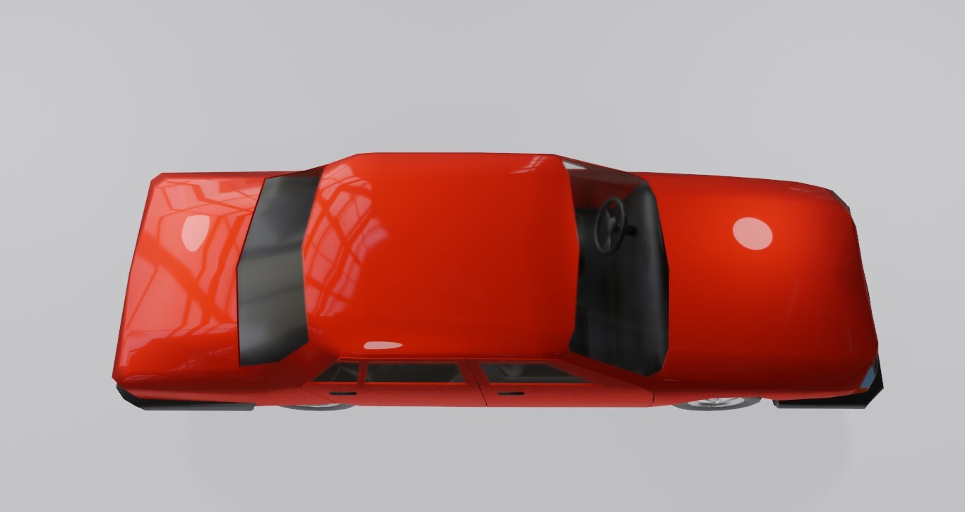 ArtStation - Basic Car - Red - Carro Low-poly 3D model | Game Assets