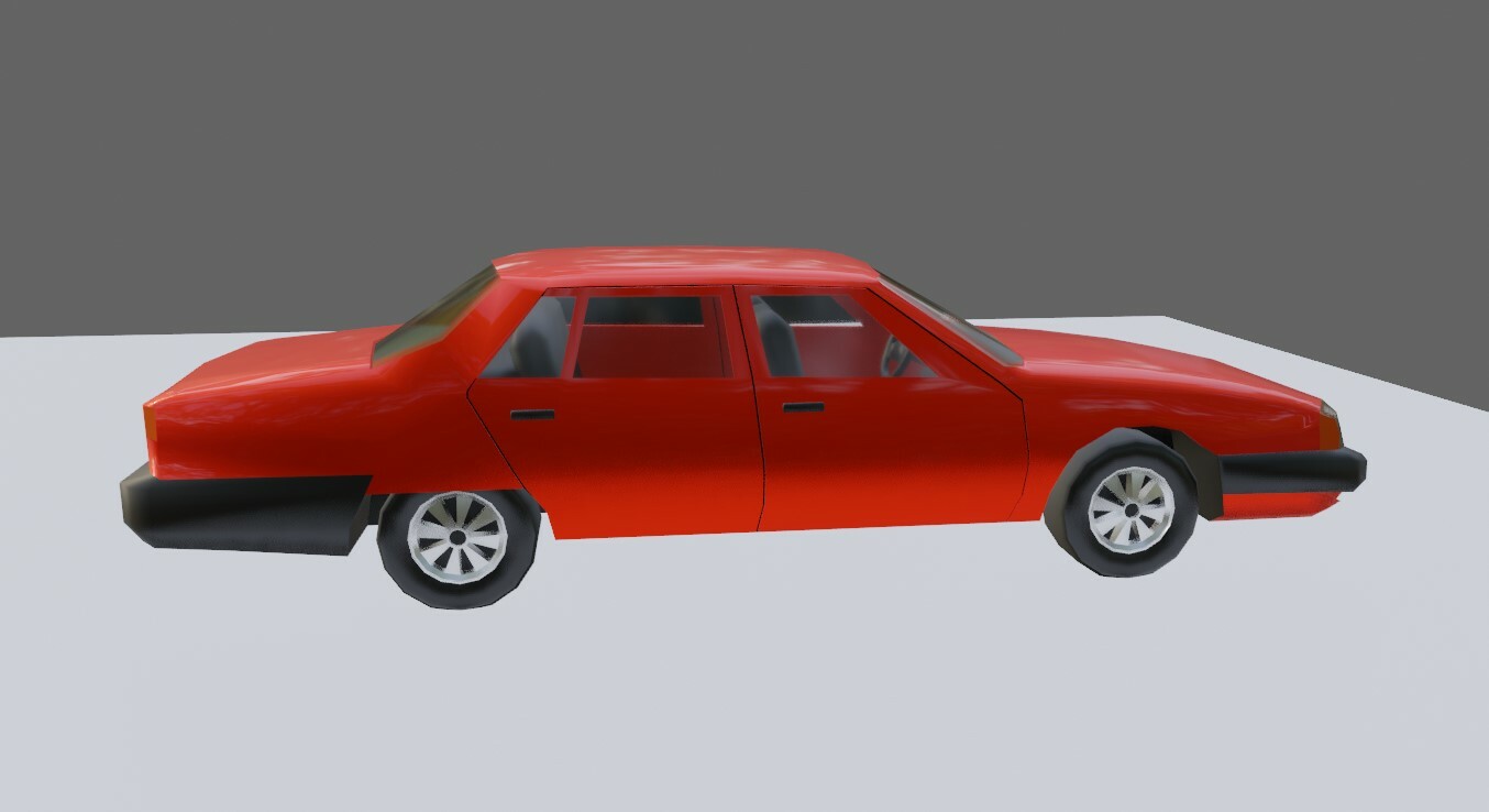 ArtStation - Basic Car - Red - Carro Low-poly 3D model | Game Assets