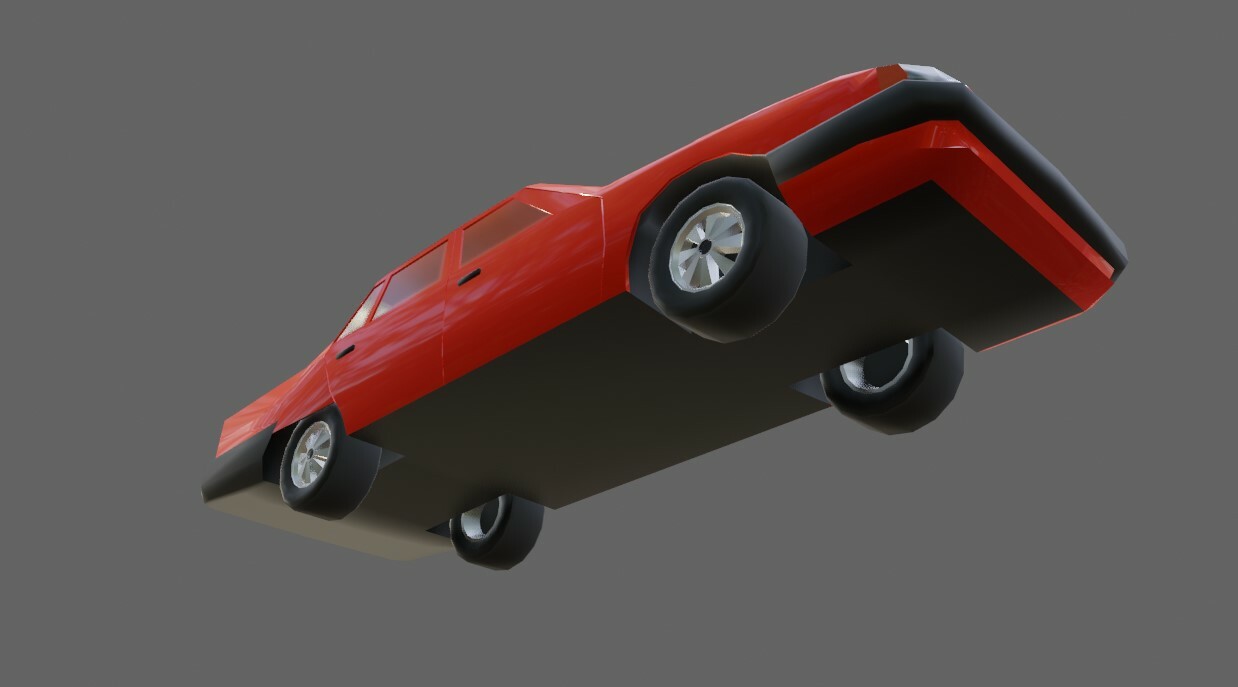 ArtStation - Basic Car - Red - Carro Low-poly 3D model | Game Assets