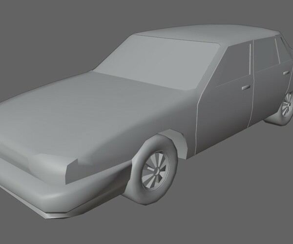 ArtStation - Basic Car - Red - Carro Low-poly 3D model | Game Assets