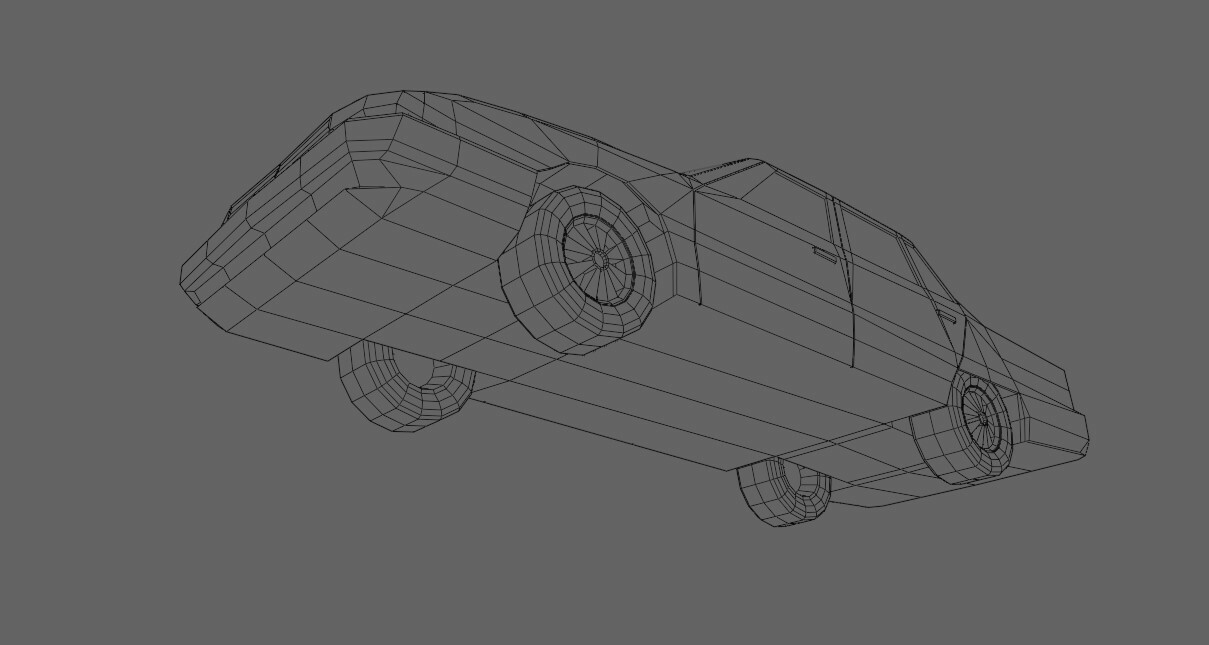 ArtStation - Basic Car - Red - Carro Low-poly 3D model | Game Assets