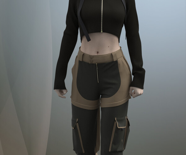 ArtStation - Female Outfit 3 3D model | Game Assets