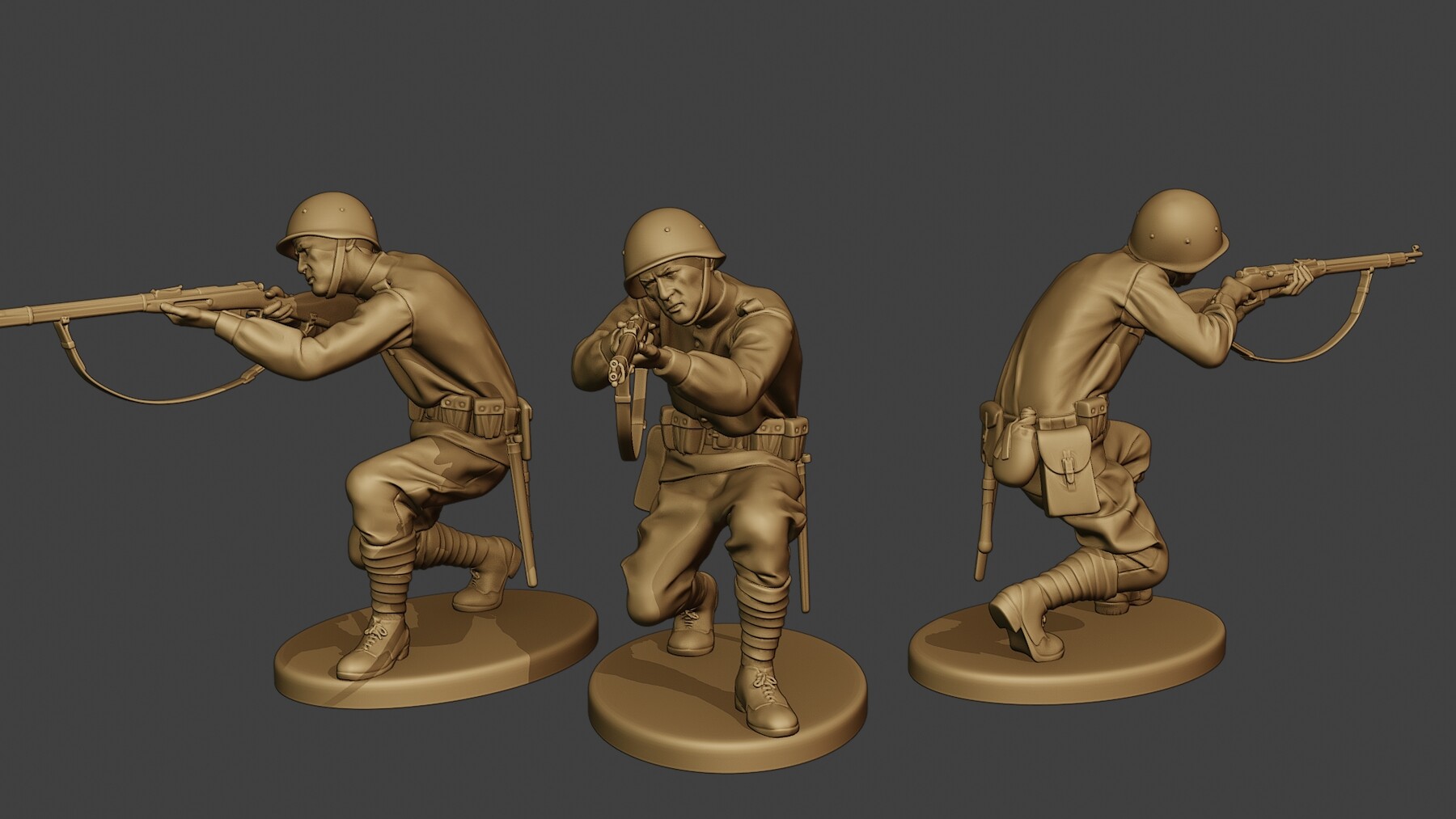 ArtStation - Russian soldier ww2 Shoot Crouch R1 | Resources