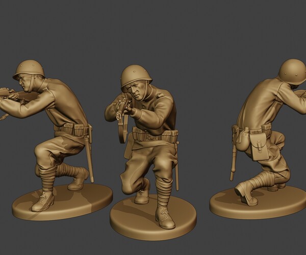 ArtStation - Russian soldier ww2 Shoot Crouch R1 | Resources