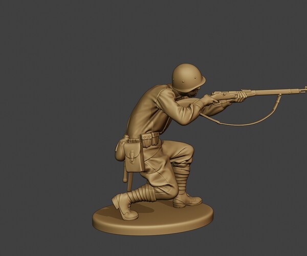 ArtStation - Russian soldier ww2 Shoot Crouch R1 | Resources
