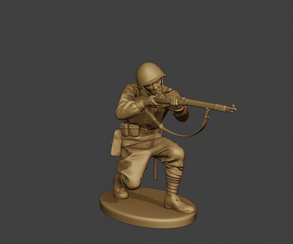 ArtStation - Russian soldier ww2 Shoot Crouch R1 | Resources