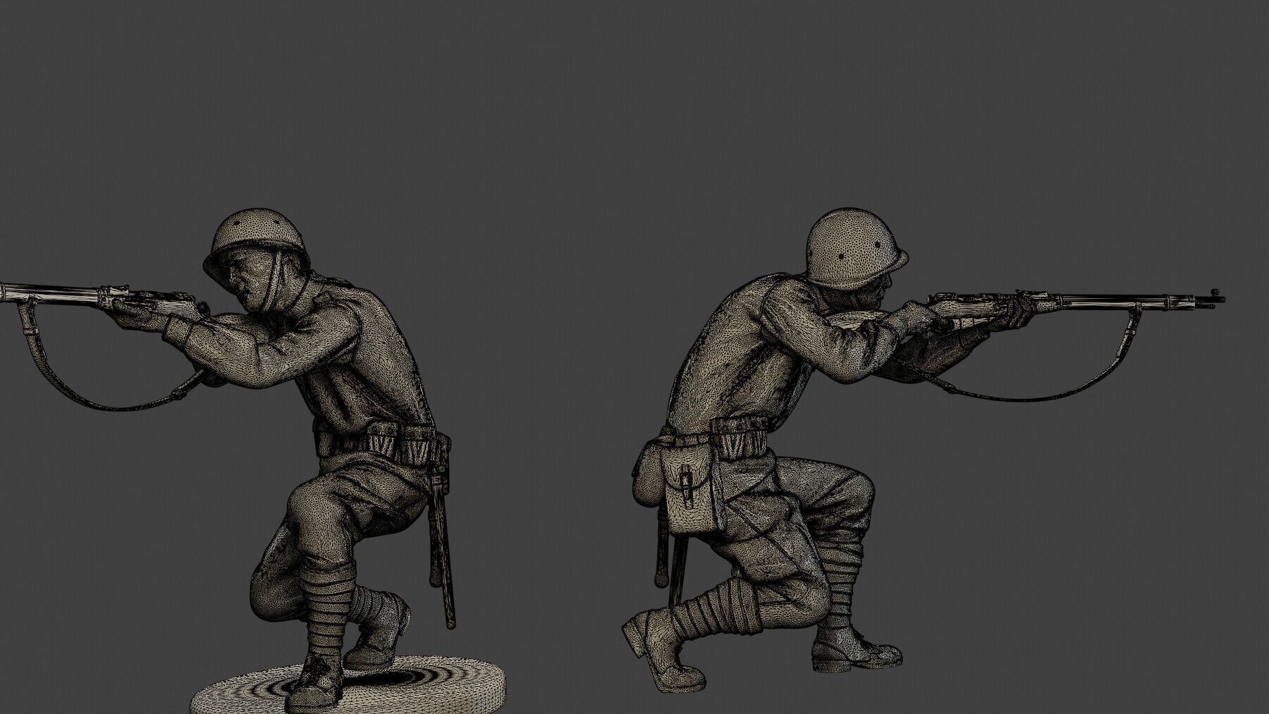 ArtStation - Russian soldier ww2 Shoot Crouch R1 | Resources